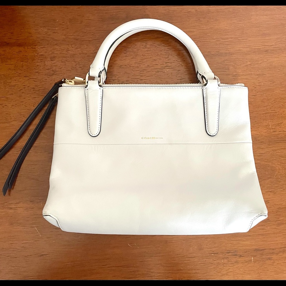 Coach Small White Double Messenger Bag - Gem